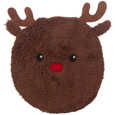 URBNLIVING 0.85L Hot Water Bottle With Fluffy Christmas Reindeer Cover ...