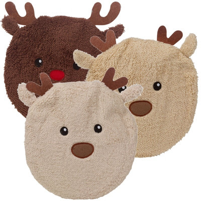 URBNLIVING 0.85L Hot Water Bottle With Fluffy Christmas Reindeer Cover ...