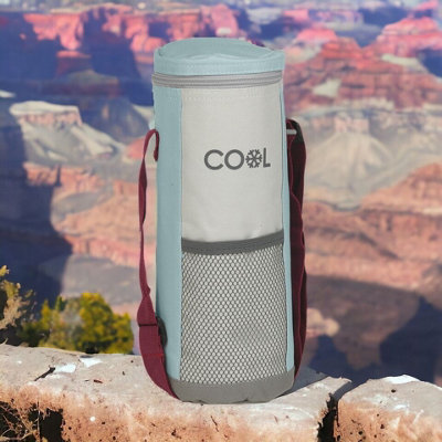 URBNLIVING 1.5L Blue Insulated Cooler Bottle Bag Zip Carrier Shoulder ...