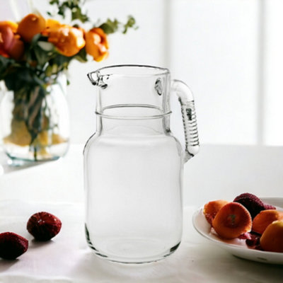 URBNLIVING 1.5L Easy Pour Modern Design Glass Jug Set of 2