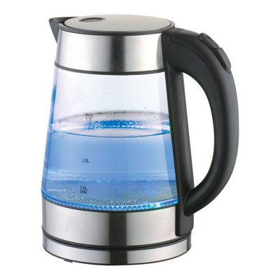URBNLIVING 1.7L Glass Electric Kettle 3000W Fast Boil Blue LED Cordless ...