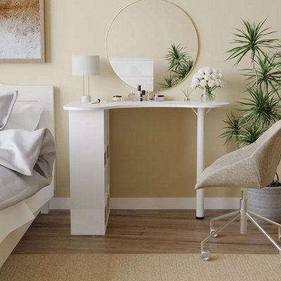 URBNLIVING 100cm Length White Wooden Computer Corner Desk Bookcase ...