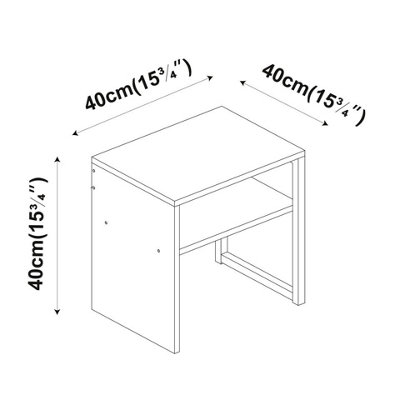 URBNLIVING 100cm Width Grey Steel Frame Wooden Coffee Table & 2 x 40cm ...