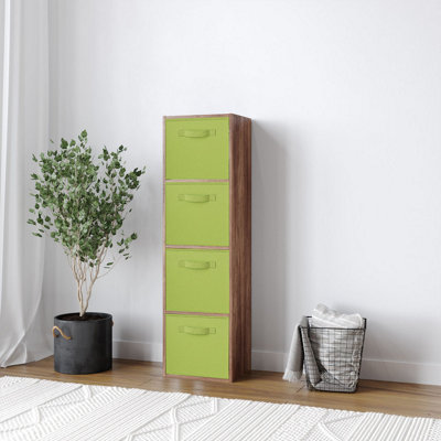 URBNLIVING 106cm Height 4 Tiers Teak Wooden Shelves Cubes Storage Units ...