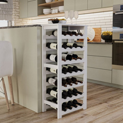 Shop URBNLIVING 108cm Height 7-Tier White Wine Rack Freestanding Holds ...