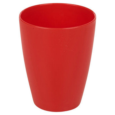 URBNLIVING 10cm Height Red 6 Small Plastic Drinking Cups 330ml