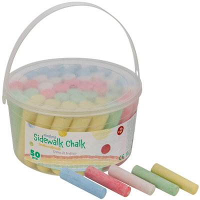 URBNLIVING 10cm Length 50Pcs Jumbo Coloured Giant Kids Chalk in Tub ...
