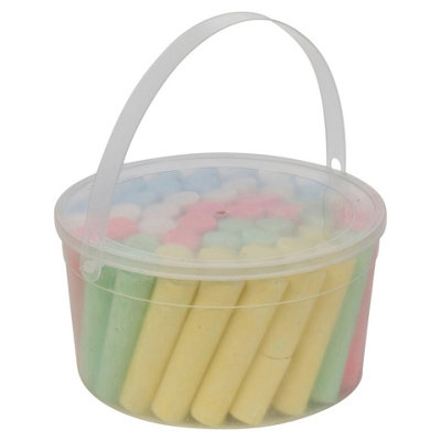 URBNLIVING 10cm Length 50Pcs Jumbo Coloured Giant Kids Chalk in Tub ...