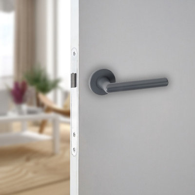 URBNLIVING 115mm Length 8 Pcs Salisbury Metal & Grey Rose Lever Latch ...
