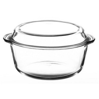 URBNLIVING 11cm Height Glass Round Large Casserole Dish Pot