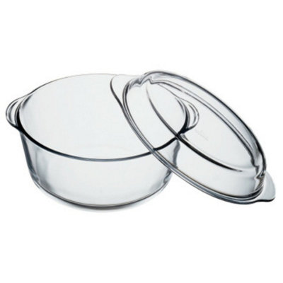 URBNLIVING 11cm Height Glass Round Large Casserole Dish Pot