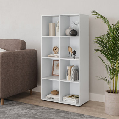 URBNLIVING 120cm Height White 8 Cube Shelving Unit Tall