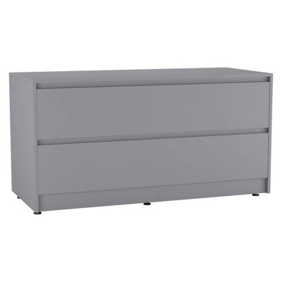 URBNLIVING 120CM WIDE GREY CARCASS WITH 4 GREY DRAWER BEDSIDE END ...