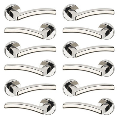 URBNLIVING 122mm Length 12Pcs Harcourt Metal & Polished Nickel Rose ...