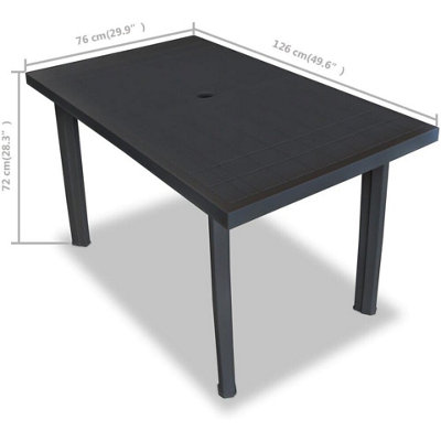 URBNLIVING 126cm Length Anthracite Large Summer Weather Proof Plastic ...