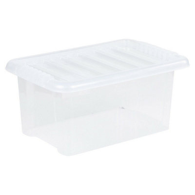 URBNLIVING 13L Plastic Storage Boxes Clip Lid Quality Stackable ...