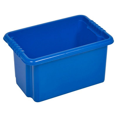 URBNLIVING 14 Litre Blue Plastic Home Storage Stackable Container Box