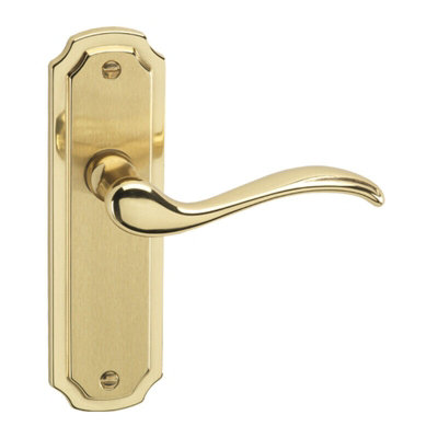 URBNLIVING 157mm Length 2 Pcs Constance Metal & Polished Brass Lever ...