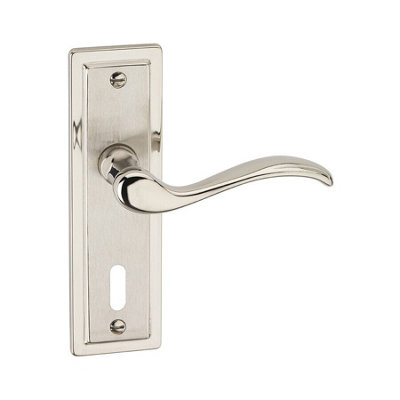 URBNLIVING 158mm Length 8 Pcs Porto Metal & Satin Nickel Lever Latch ...