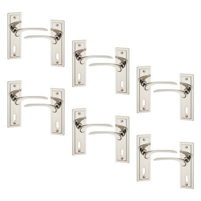 URBNLIVING 159mm Length 12 Pcs Como Metal & Polished Nickel Lever Latch ...