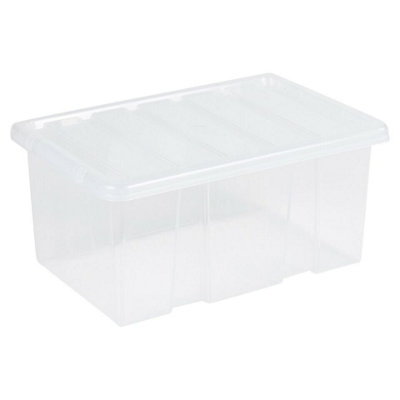 URBNLIVING 15cm Height 7L Plastic Storage Boxes Clear Clip Lid Quality ...