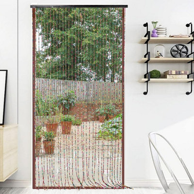 URBNLIVING 180cm Long Door Hanging Wooden Bead Curtain Colourful String ...