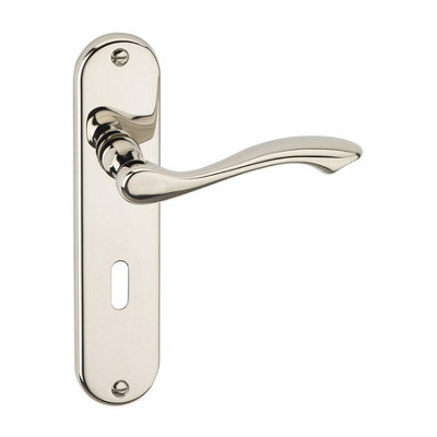 URBNLIVING 184mm Length 2 Pcs Kensington Metal & Polished Nickel Lever ...