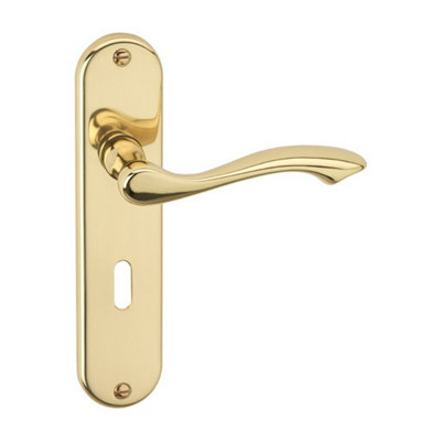 URBNLIVING 184mm Length2 Pcs Kensington Metal & Polished Brass Lever ...