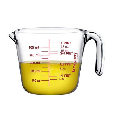 URBNLIVING 1L CLEAR GLASS MEASURING MIXING JUG IN ML OZ FOR PINTS ...