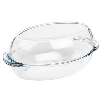 URBNLIVING 2.25L Pyrex Glass Oven Dish Oval Roasting Baking Casserole ...