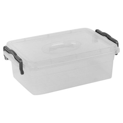 URBNLIVING 2.2L Food Safe Storage Boxes with Lids Handles Clip Clear ...