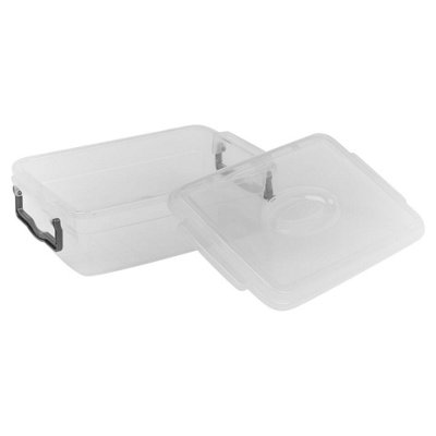 URBNLIVING 2.2L Food Safe Storage Boxes with Lids Handles Clip Clear ...