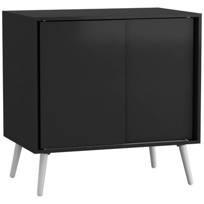 URBNLIVING 2-Door Sliding Chest Cabinet Sideboard Black Carcass Closet ...