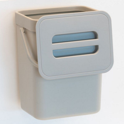 URBNLIVING 20.5cm Height 3L Grey Wall Mounted Hanging Recycling Waste ...