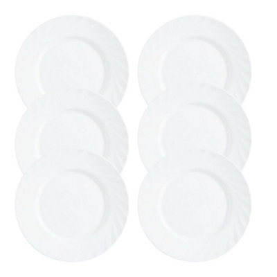 URBNLIVING 20cm Diameter Dinnerware Dessert Plate Set of 6 Pcs | DIY at B&Q