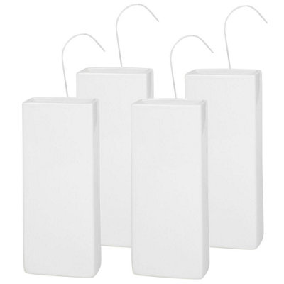 URBNLIVING 20CM HEIGHT 4 PCS WHITE CERAMIC RADIATOR HANGING HUMIDIFIER ...