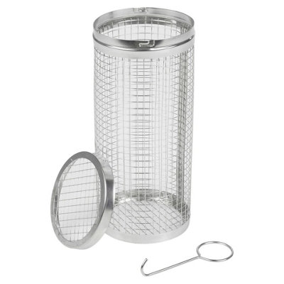URBNLIVING 20cm Height Rolling BBQ Grill Basket Cooking Cylinder Net ...