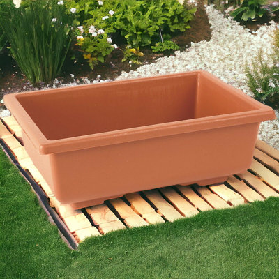 URBNLIVING 20cm Width Terracotta Effect Plastic Flower Plant Garden ...