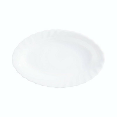 URBNLIVING 22cm Diameter White Oval Dish Plate