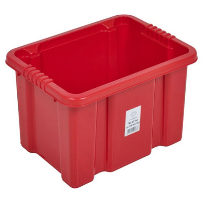 URBNLIVING 24 Litre Red Plastic Home Storage Stackable Container Box ...