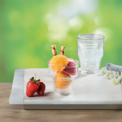 URBNLIVING 245ml Glass Dessert Mini Cornet Ice Cream Cup Set of 3