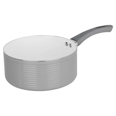 URBNLIVING 24cm Diameter Grey Ribbed Aluminium Induction Hob Cookware ...