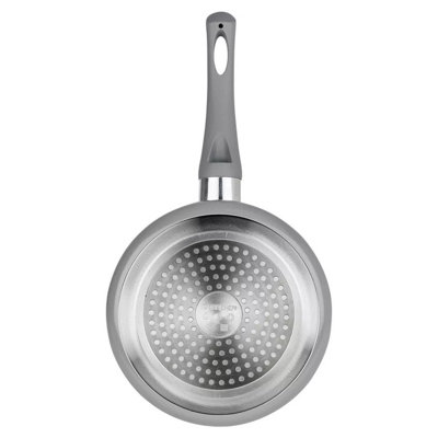 URBNLIVING 24cm Diameter Grey Ribbed Aluminium Induction Hob Cookware ...