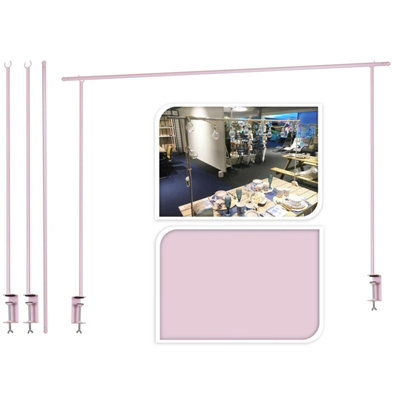 URBNLIVING 250cm Metal Over Table Hanging Decoration Pink Display Rod ...