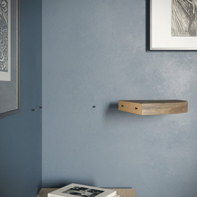 URBNLIVING 25cm Height Floating Anthracite Oak Wooden Wall Mounting ...