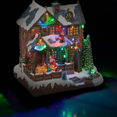 URBNLIVING 25cm Height Light Up Christmas Festive Village Scene ...