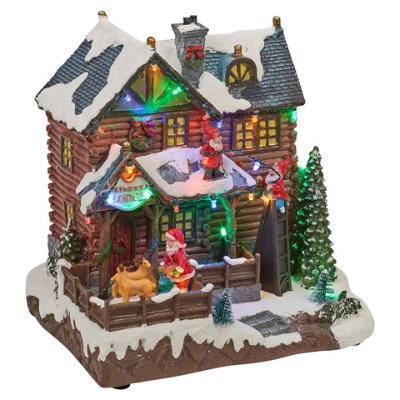 URBNLIVING 25cm Height Light Up Christmas Festive Village Scene ...