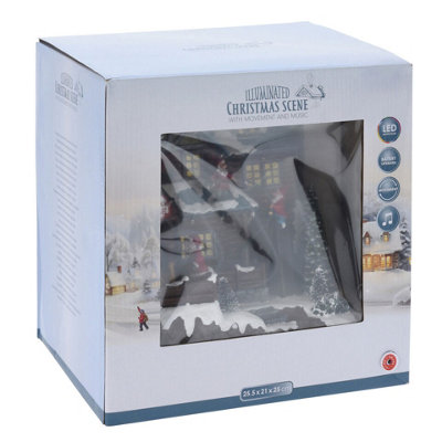 URBNLIVING 25cm Height Light Up Christmas Festive Village Scene ...