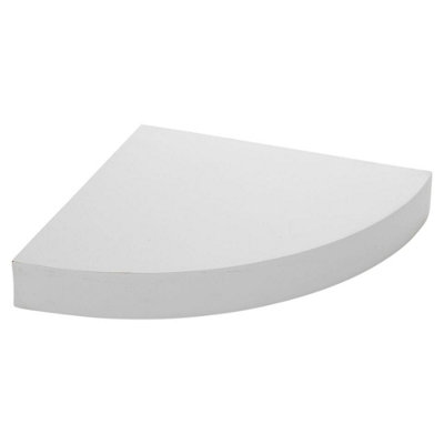 URBNLIVING 25cm Height White Floating Wooden Wall Mounting Corner Shelf ...