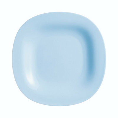 URBNLIVING 27cm Diameter Light Blue Set of 6 Square Opal Glass Dinner ...